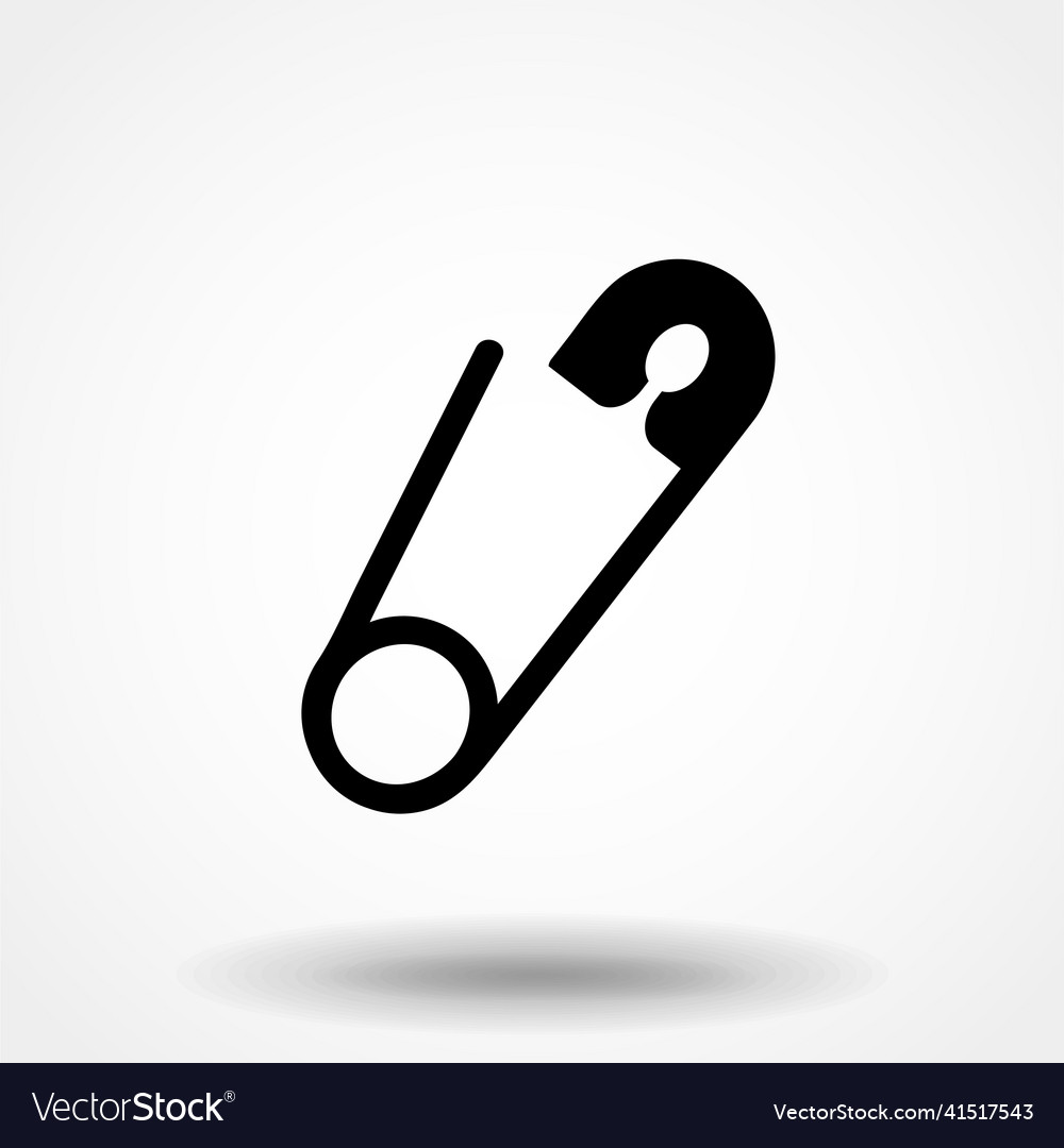 Safety pin icon on white background Royalty Free Vector