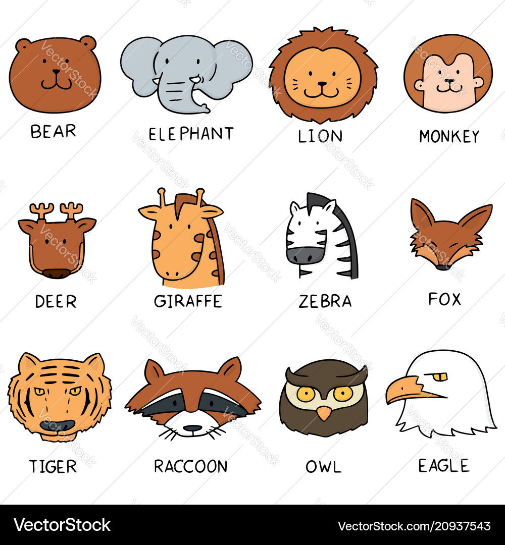 Set of animal Royalty Free Vector Image - VectorStock