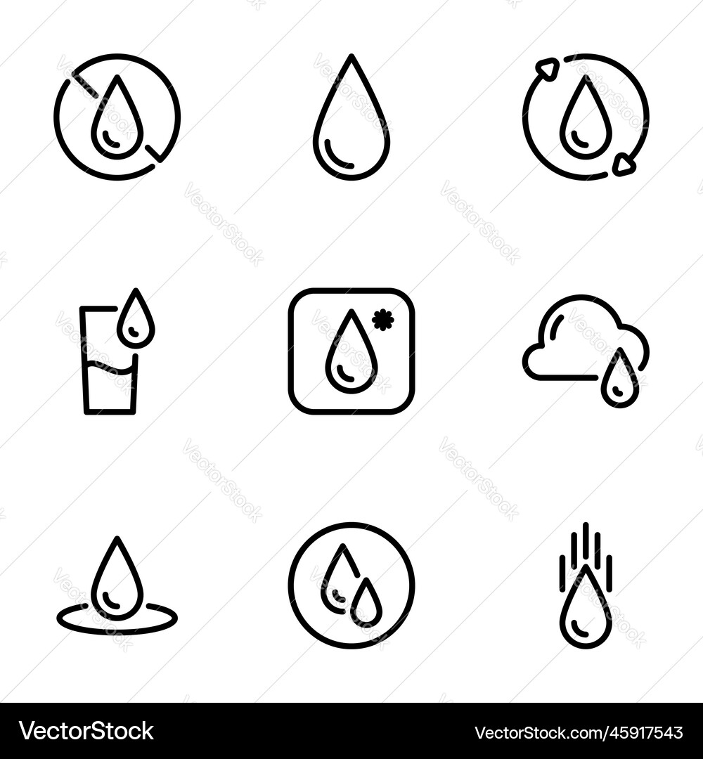 Set of black icons isolated on white background Vector Image
