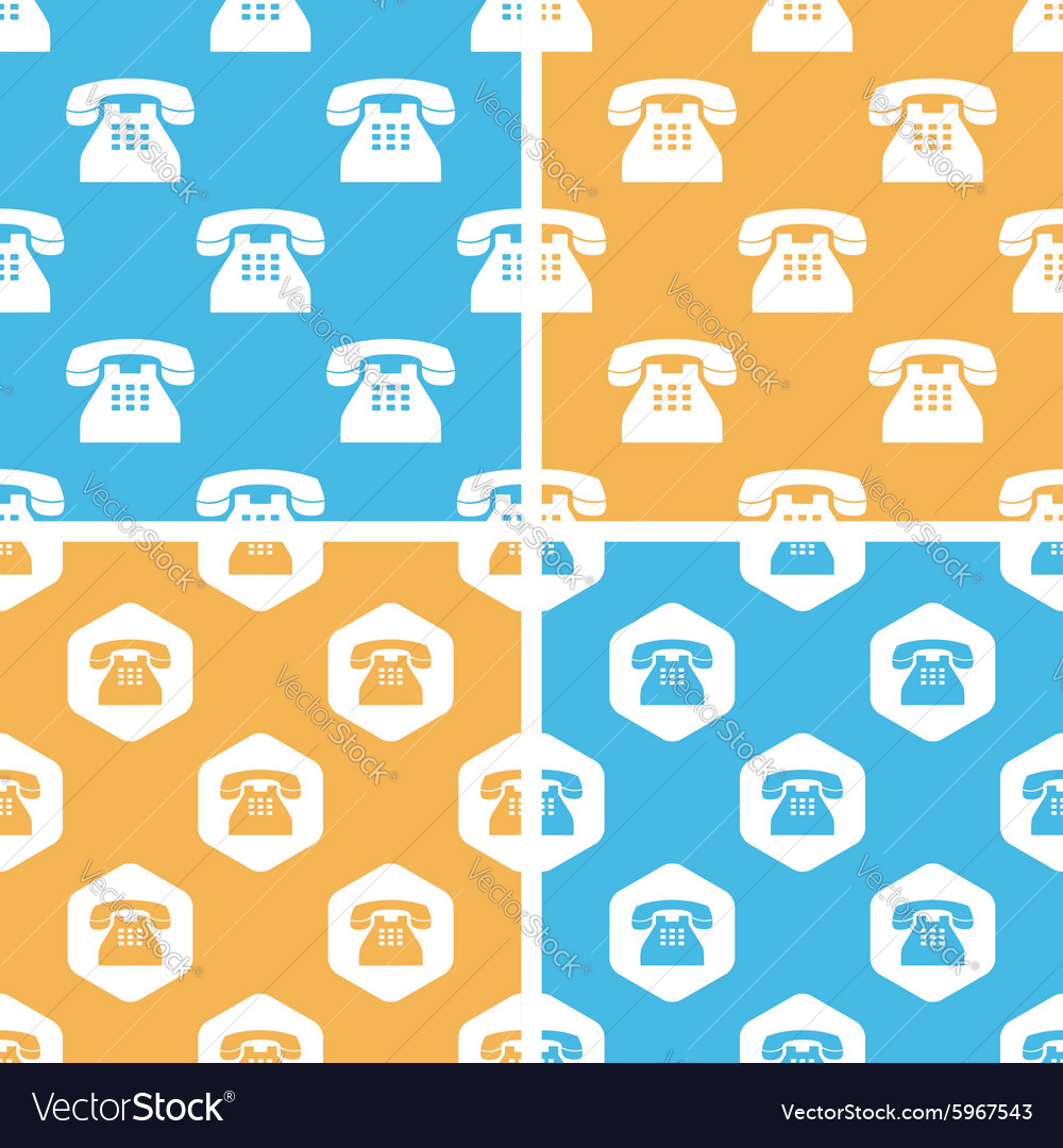 Telephone pattern set colored Royalty Free Vector Image