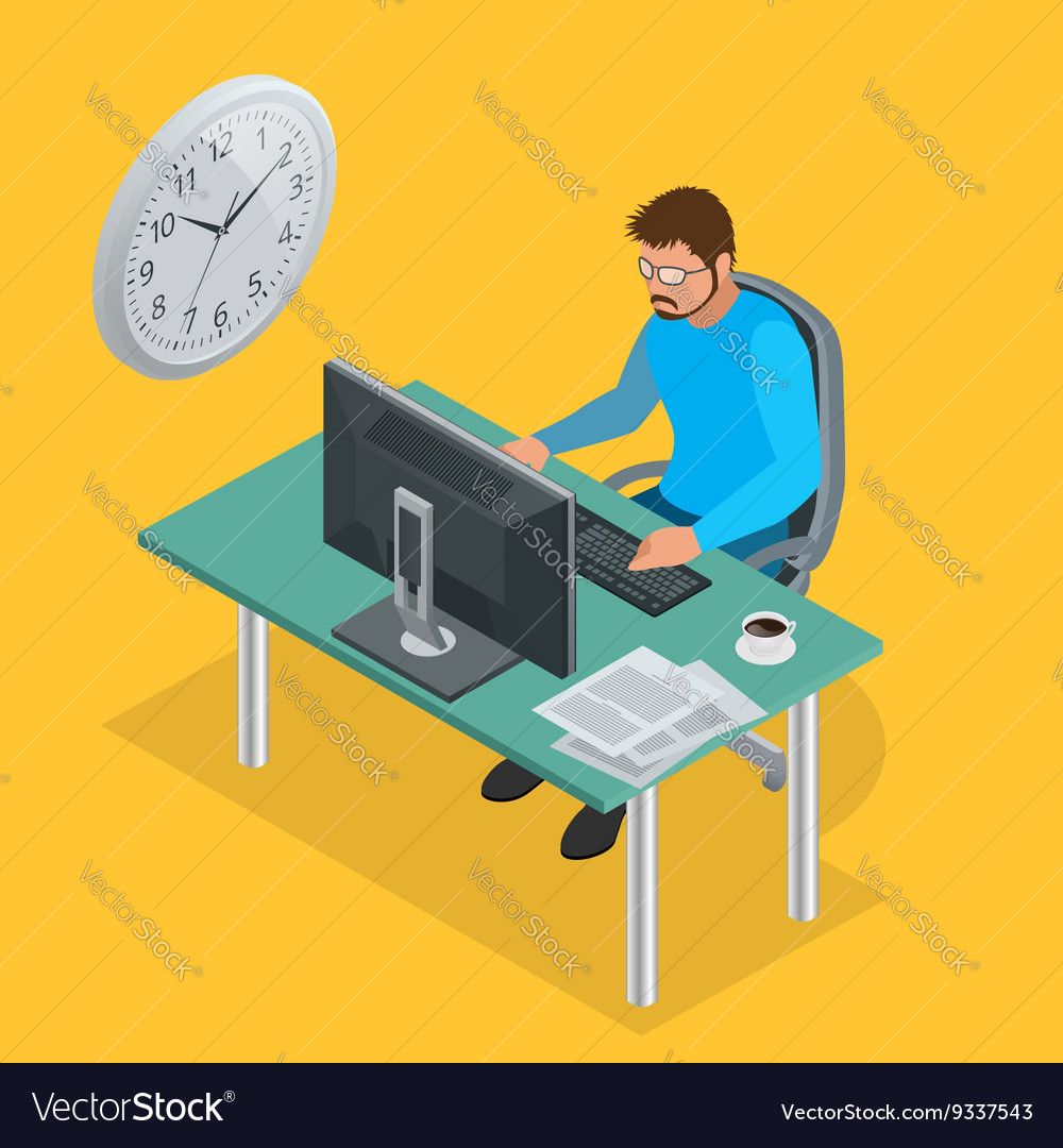 Time to work or management project plan Royalty Free Vector