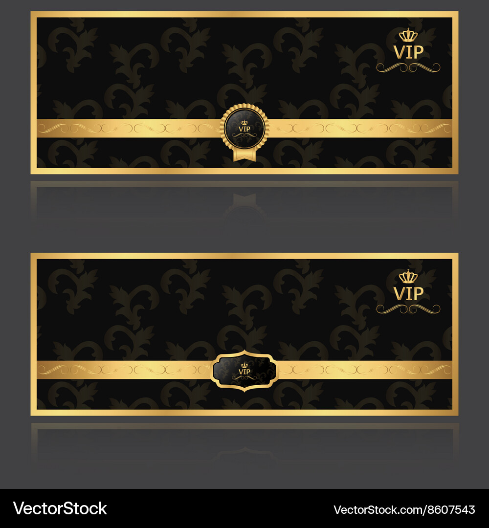 VIP set of two banners Gold Royalty Free Vector Image