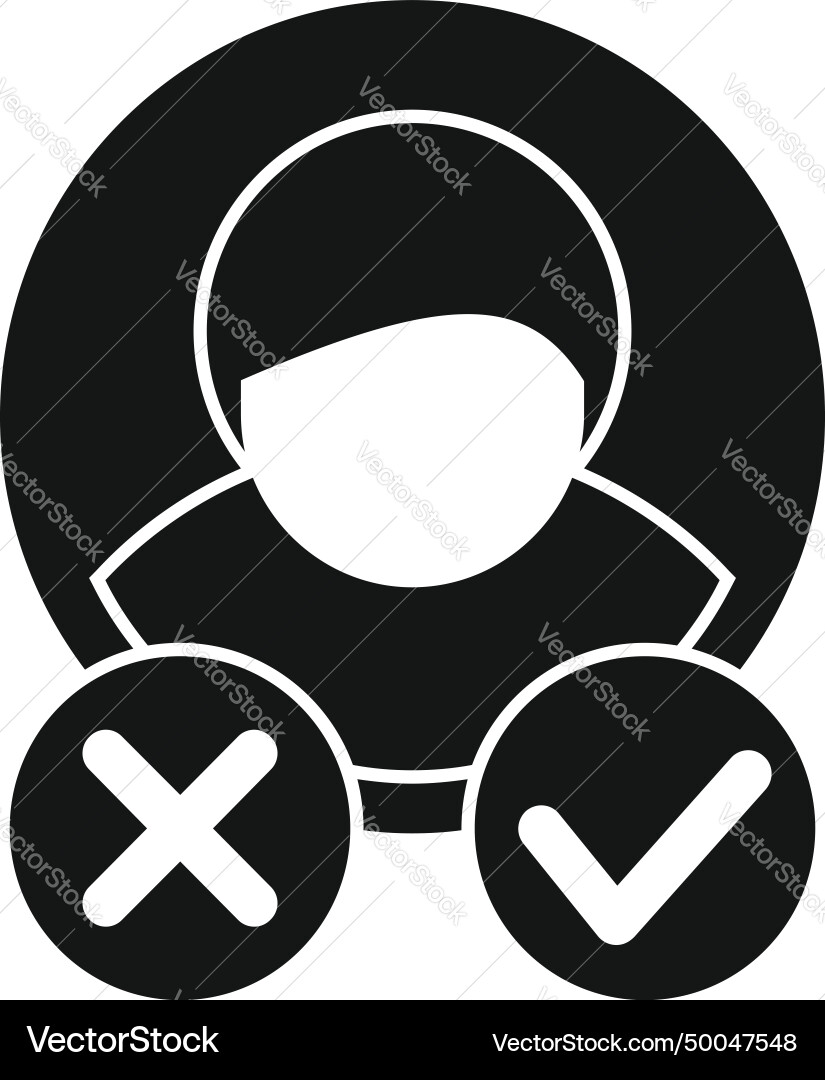 Approved or not candidate icon simple job Vector Image