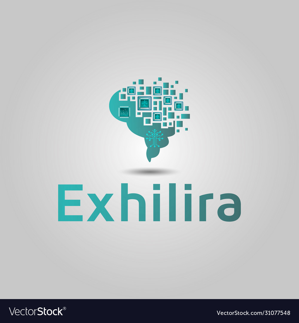 Brain mind technology intelligence logo design Vector Image