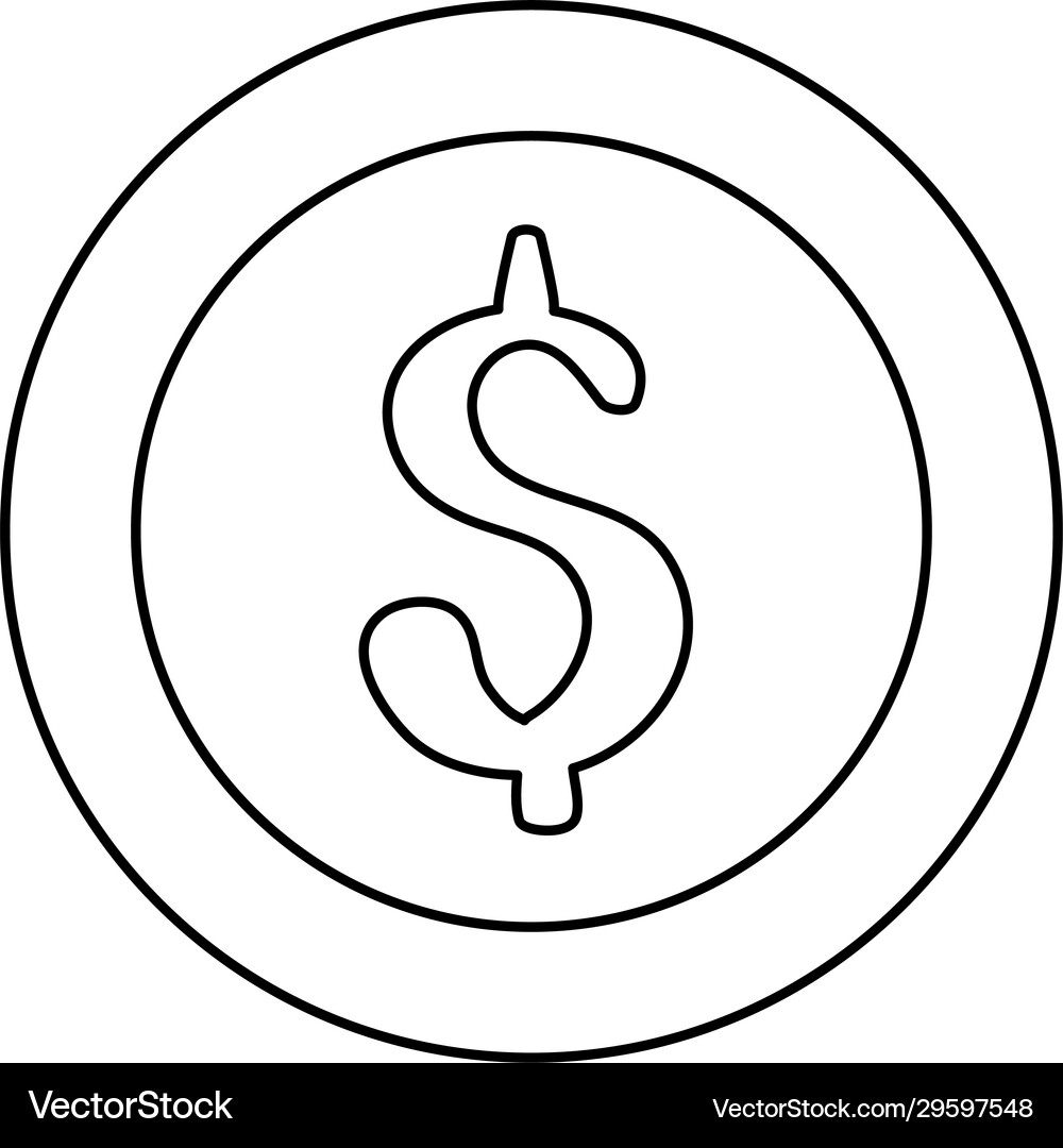 Coin dollar money isolated icon Royalty Free Vector Image