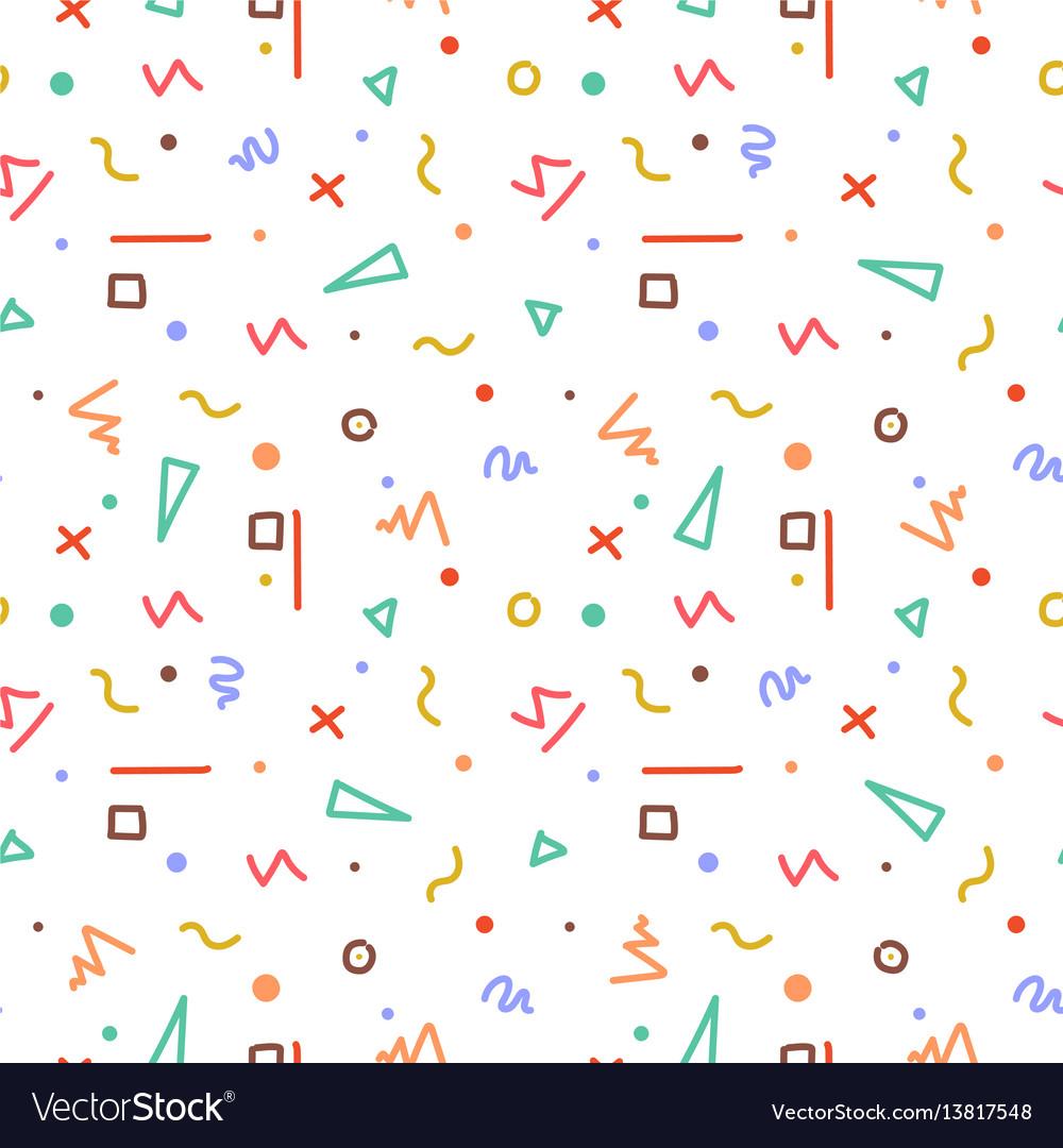 Colorful memphis seamless pattern Royalty Free Vector Image