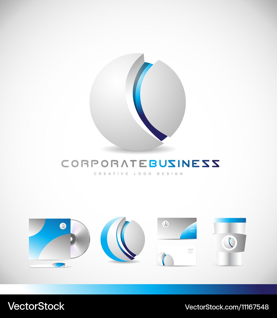 Corporate business sphere 3d grey logo icon design