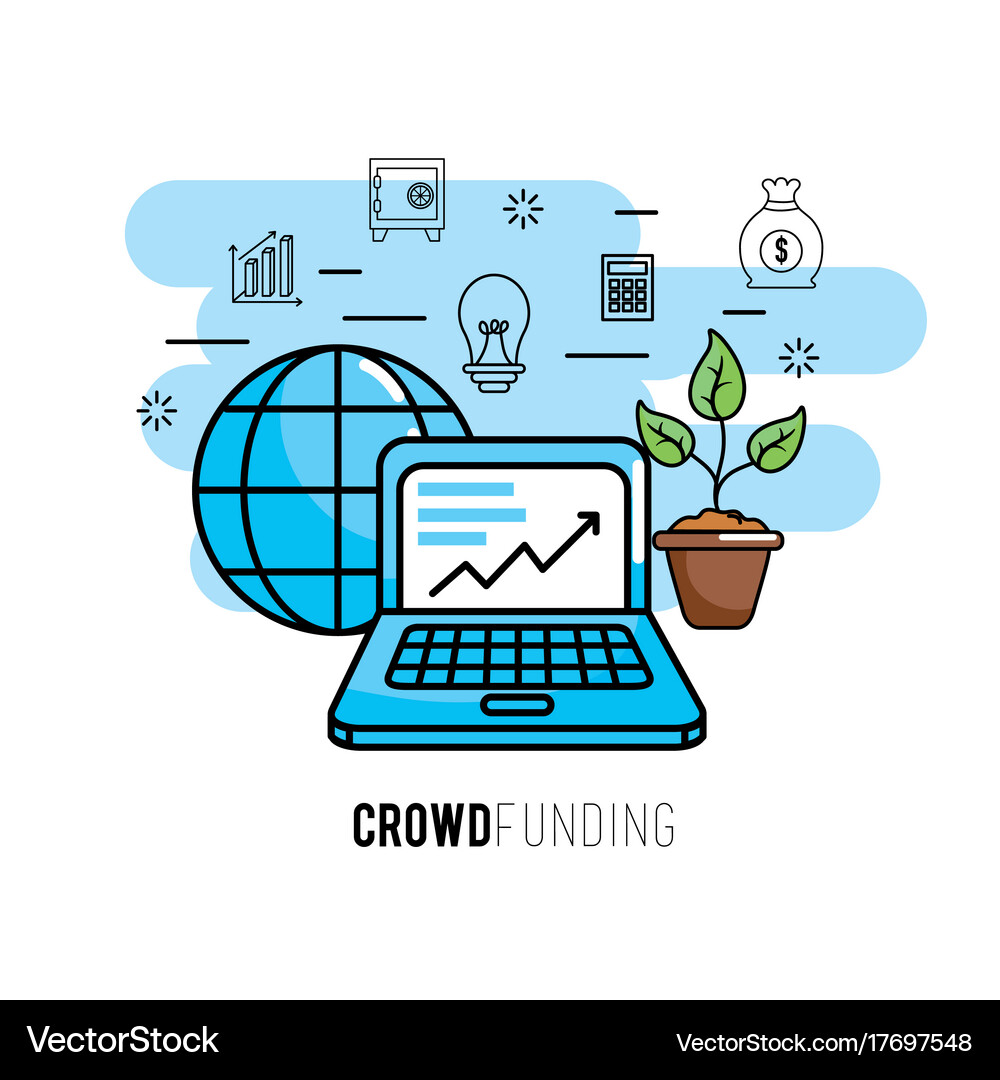 Crowndfunding finance project to idea support Vector Image