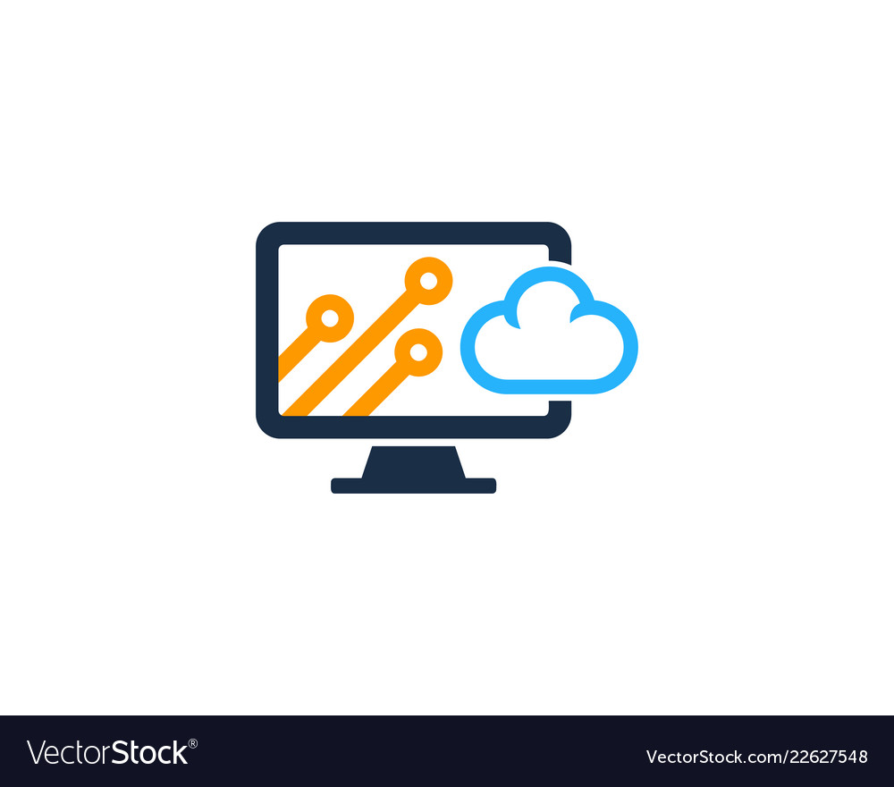 Digital computer logo icon design Royalty Free Vector Image Digital computer logo icon design Royalty Free Vector Image