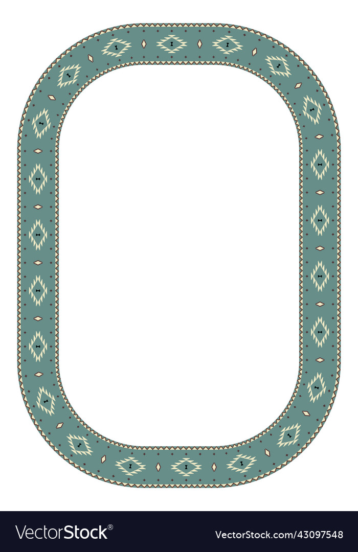 Ethnic frame rectangular border Royalty Free Vector Image