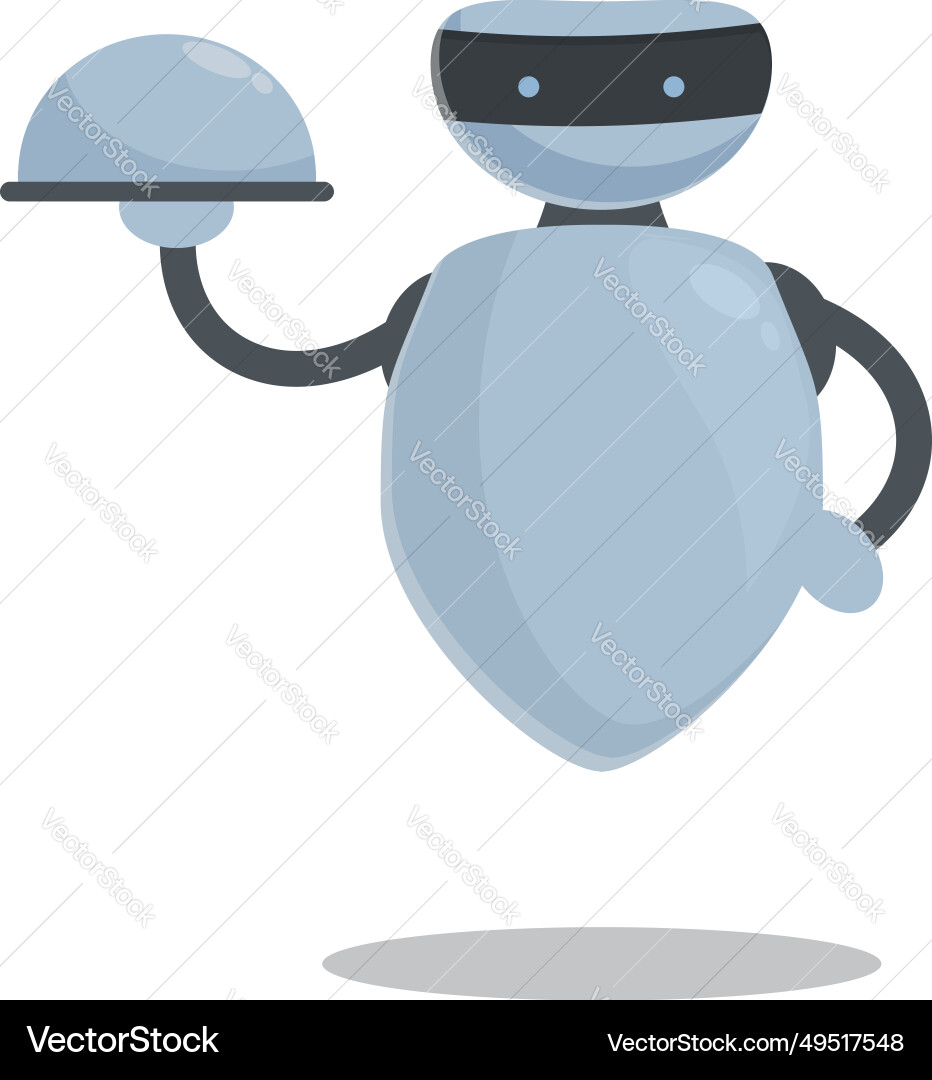 Flying robot waiter icon cartoon digital Vector Image