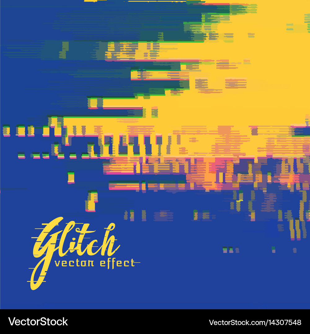 Glitch signal error background in duotone colors Vector Image