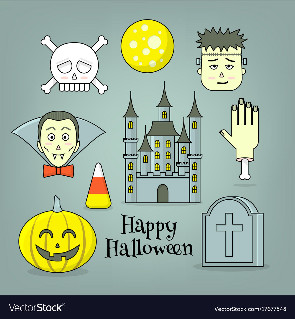 Halloween design elements Royalty Free Vector Image