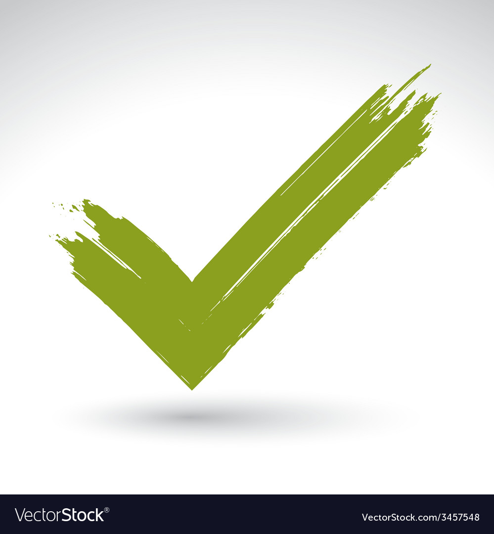 Hand drawn validation icon scanned and brush Vector Image