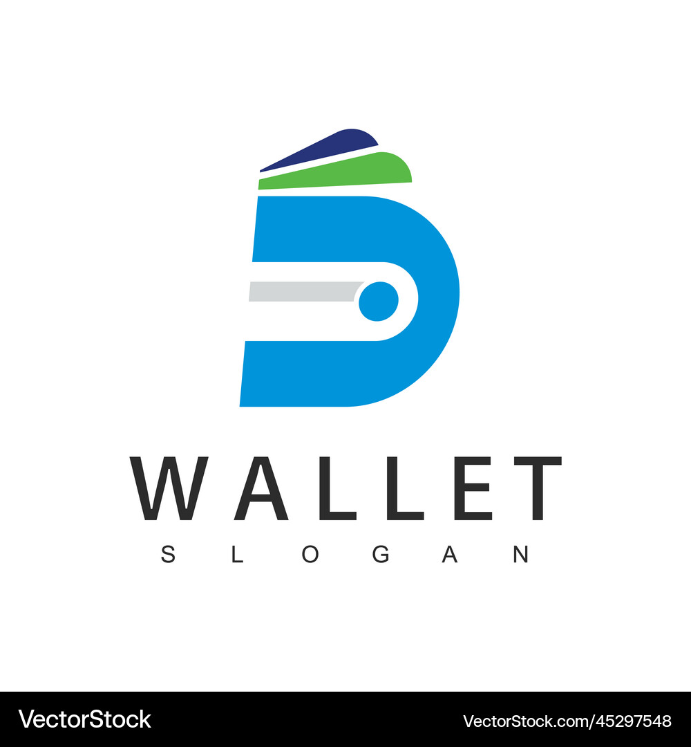 Letter d wallet logo design template payment icon Vector Image