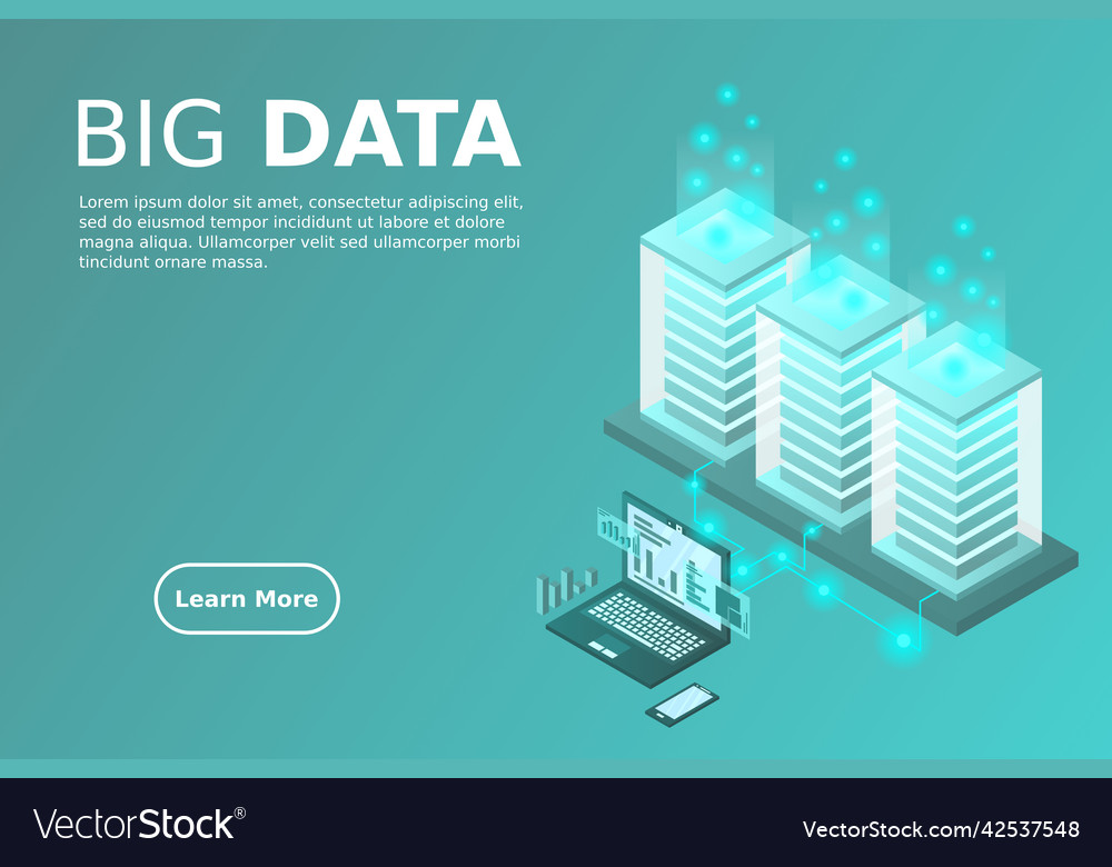 Mainframe powered server high technology concept Vector Image