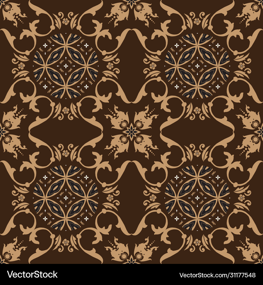 Modern circle motifs on indonesian batik Vector Image