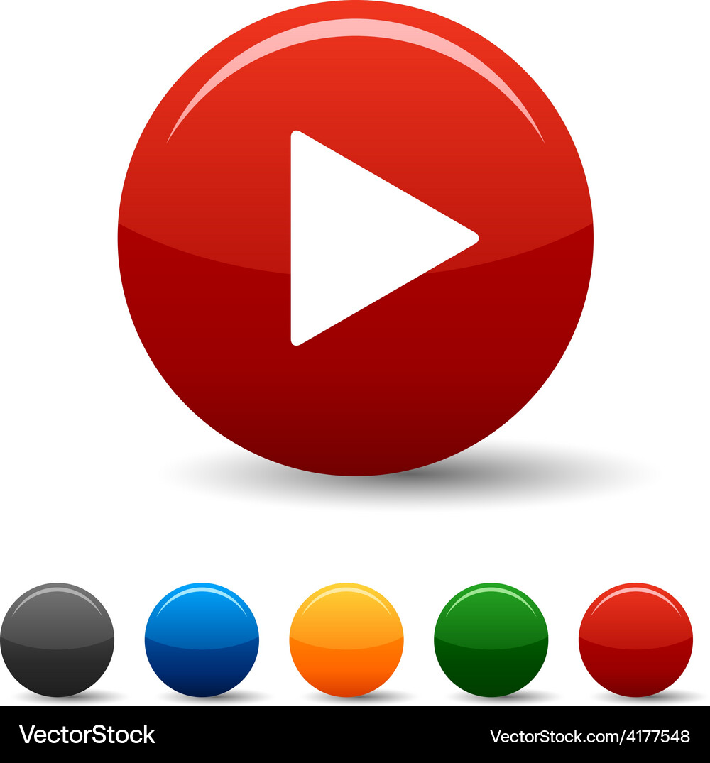 Play Icon Set - Circular Buttons Royalty Free Vector Image