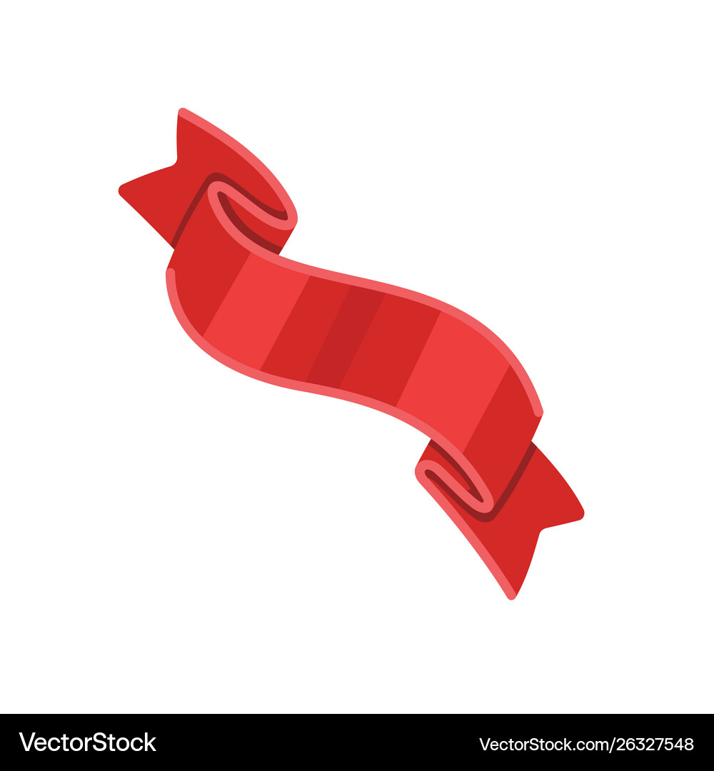Red ribbon icon isolated on white background Vector Image
