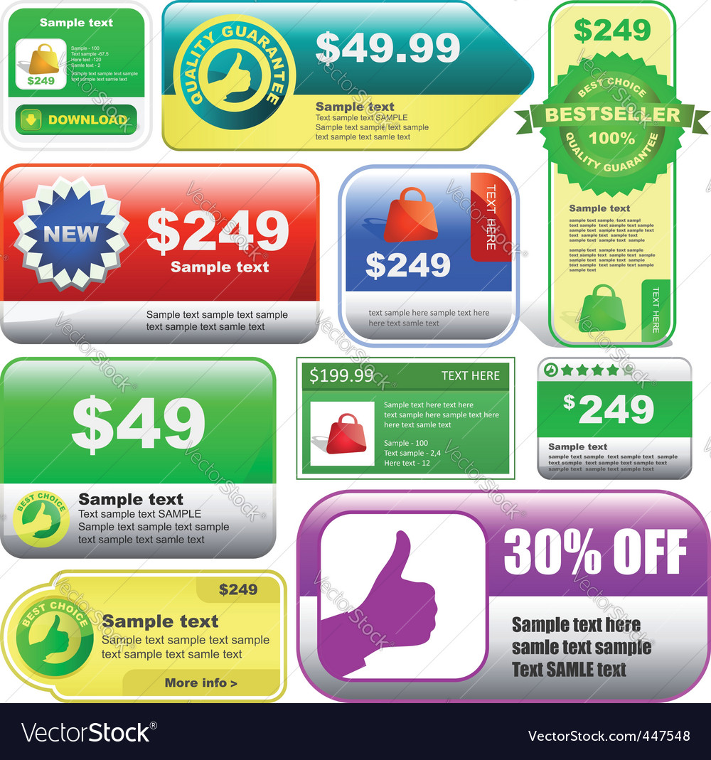 Various sale design elements Royalty Free Vector Image Various sale design elements Royalty Free Vector Image