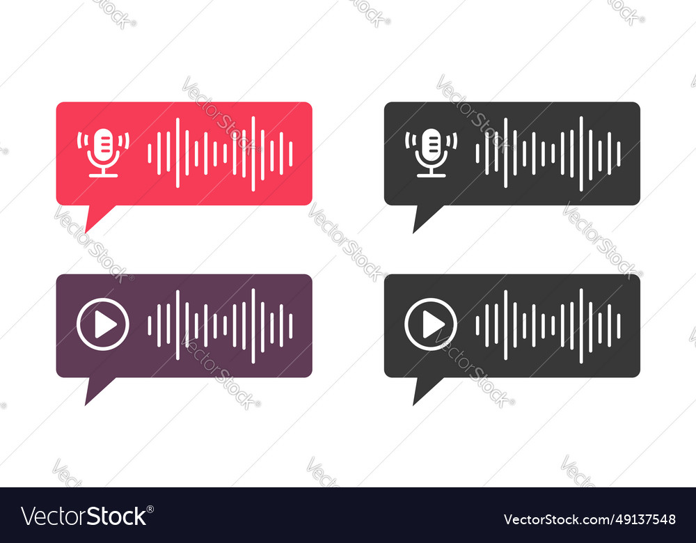 Voice message record and audio chat bubble speech Vector Image