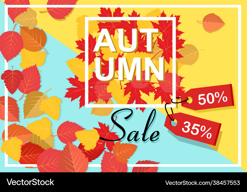 Autumn sale background template layouts Royalty Free Vector