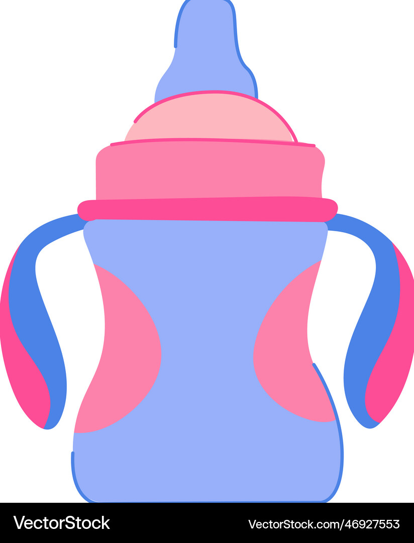 Baby sippy cup cartoon Royalty Free Vector Image