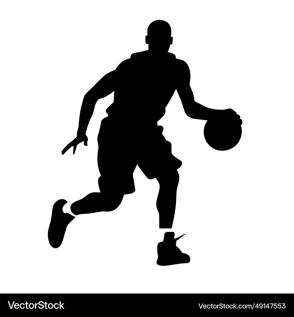 Basketball player black icon on white background Vector Image