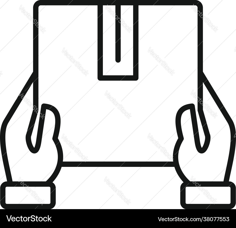 Box home delivery icon outline style Royalty Free Vector