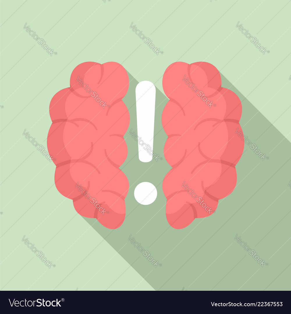 Brain solution icon flat style Royalty Free Vector Image