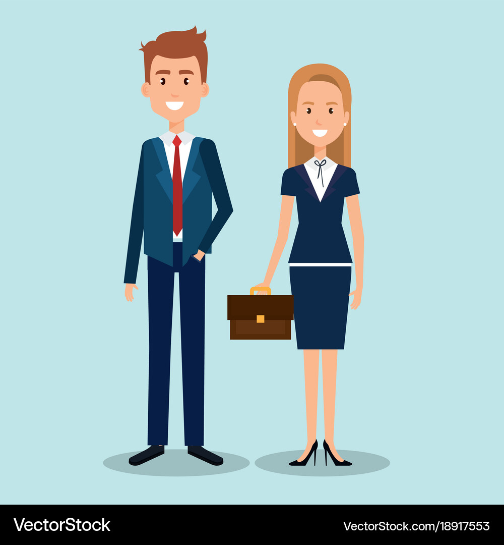 Couple of professional workers Royalty Free Vector Image