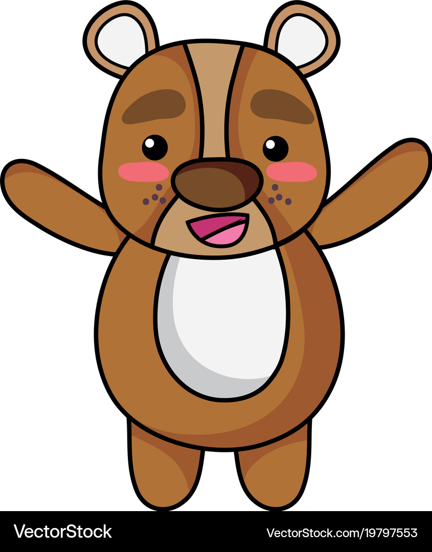 Cute and cheerful bear wild animal Royalty Free Vector Image