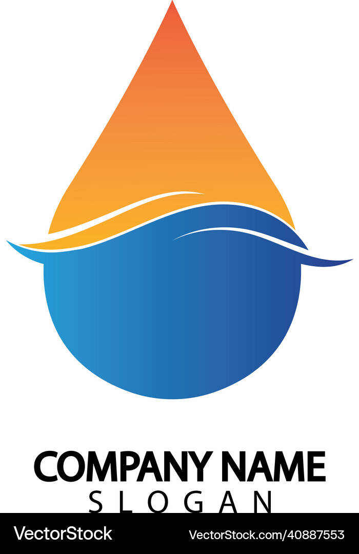 Drop of watter with wave logo concept Royalty Free Vector