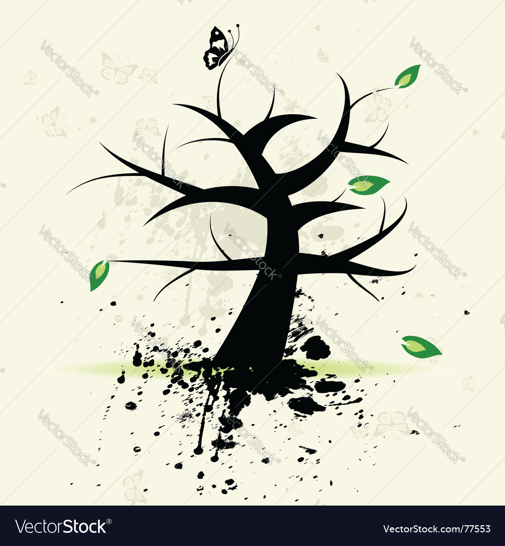 Grunge tree Royalty Free Vector Image - VectorStock