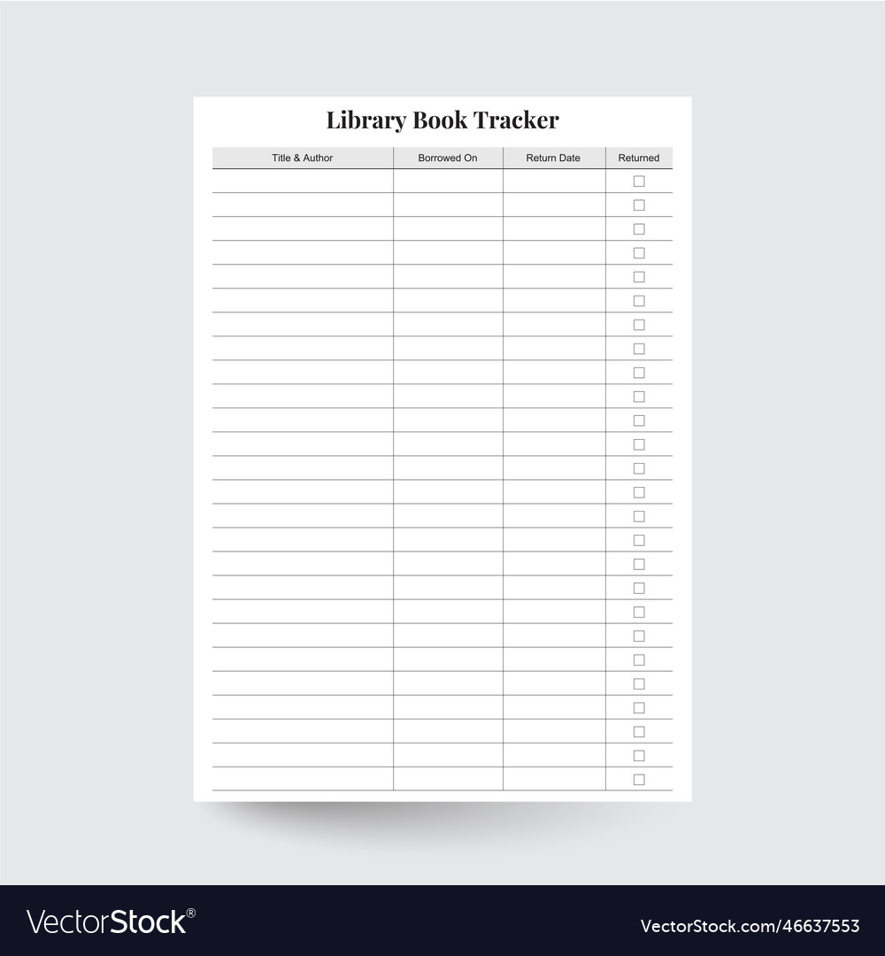 Library book tracker Royalty Free Vector Image