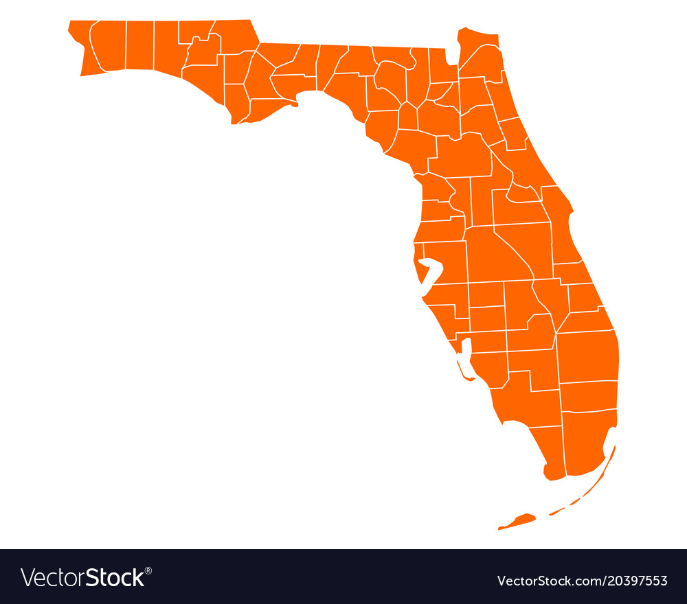 Map florida Royalty Free Vector Image - VectorStock