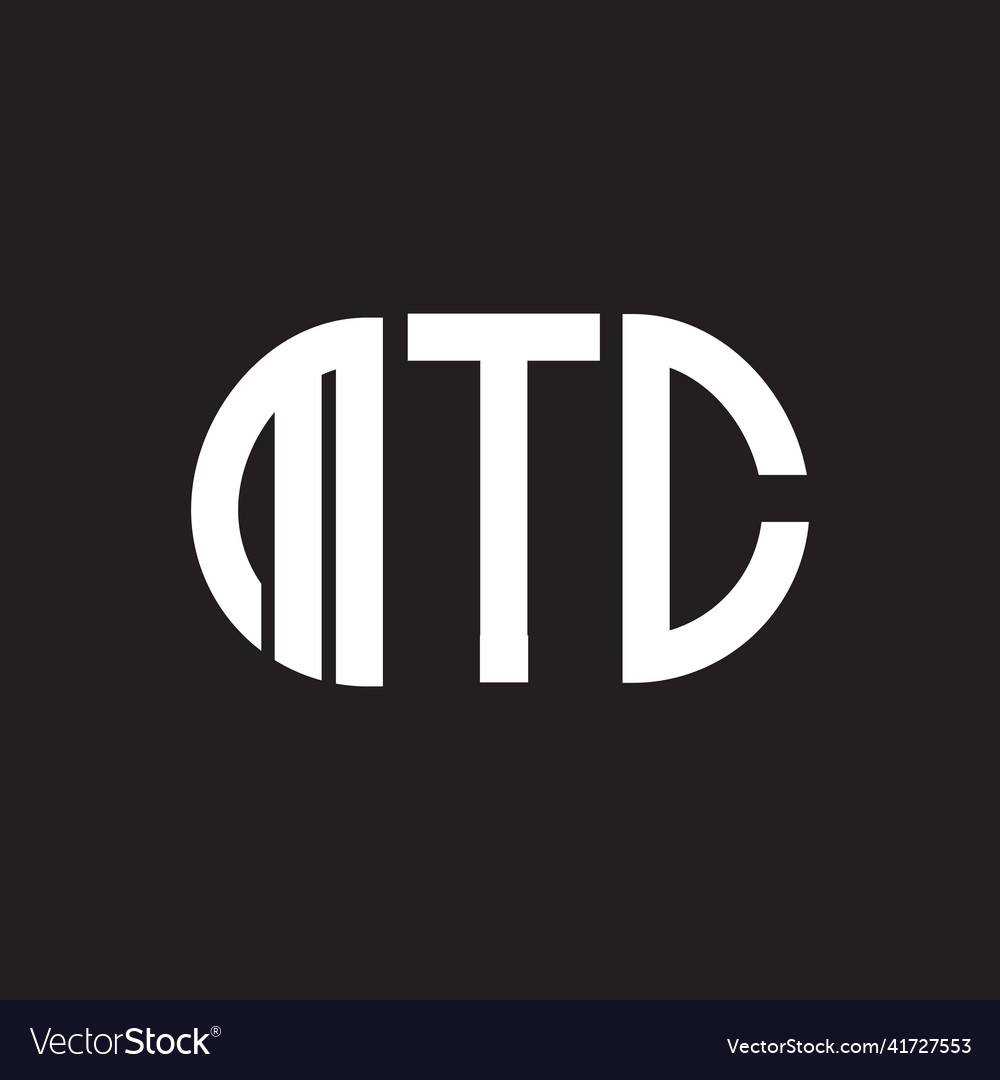 Mtc letter logo design on black background Vector Image