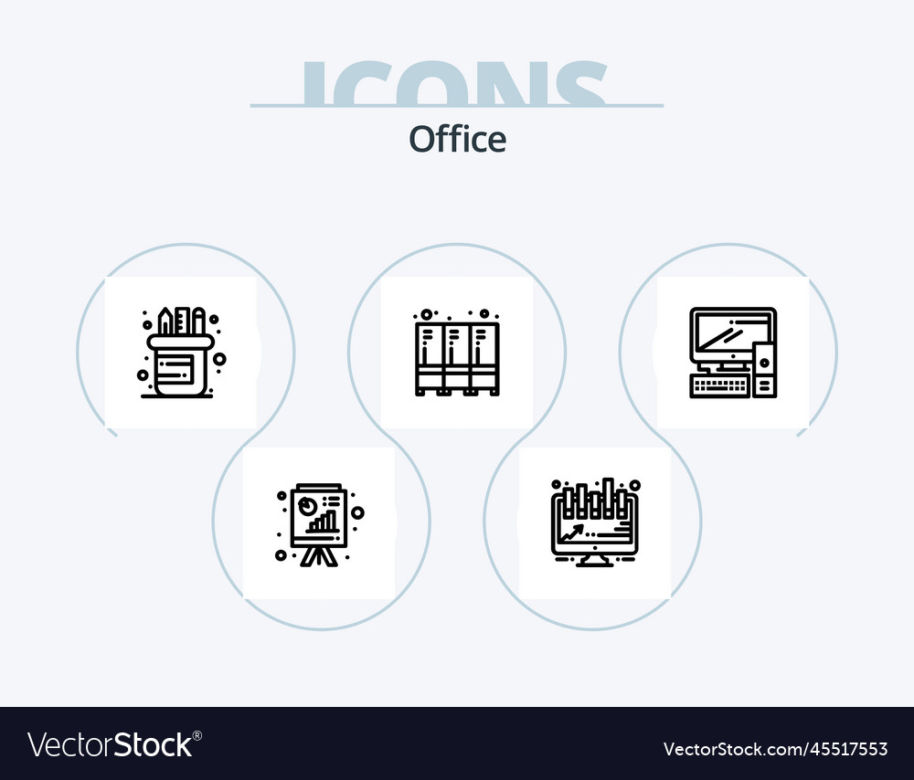Office line icon pack 5 icon design analysis Vector Image