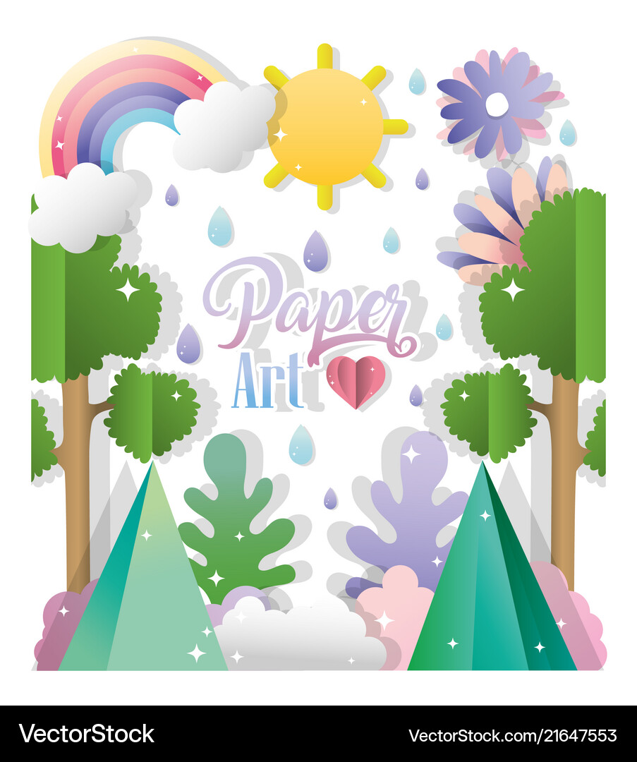 Paper art cartoons Royalty Free Vector Image - VectorStock