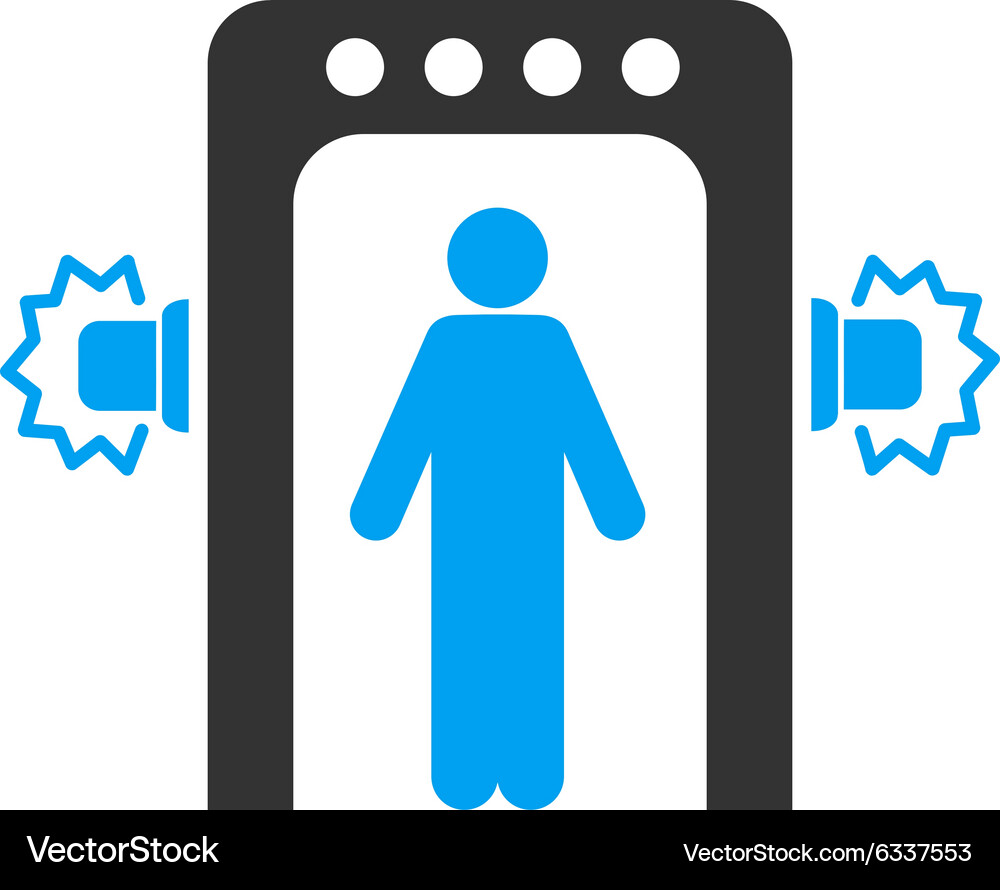 Passenger screening flat icon Royalty Free Vector Image