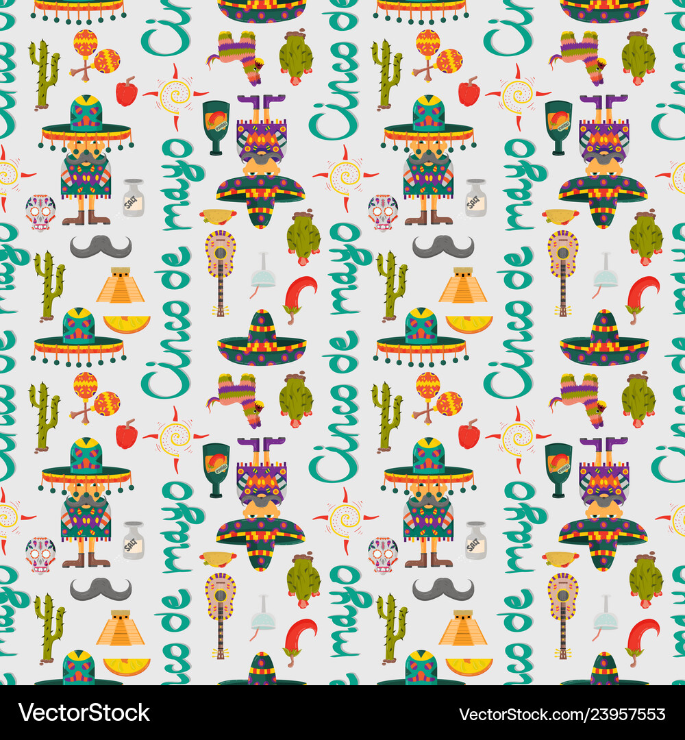 Seamless pattern the theme of mexican Royalty Free Vector