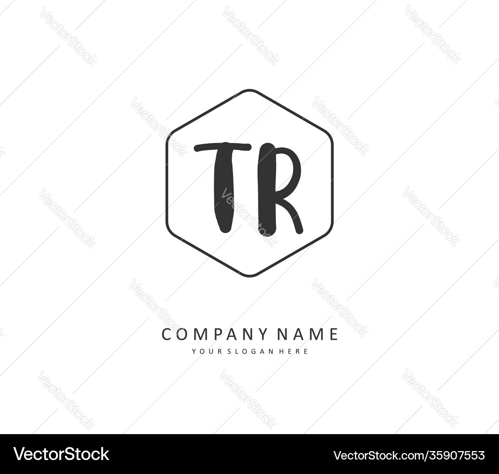 Tr initial letter handwriting and signature logo Vector Image