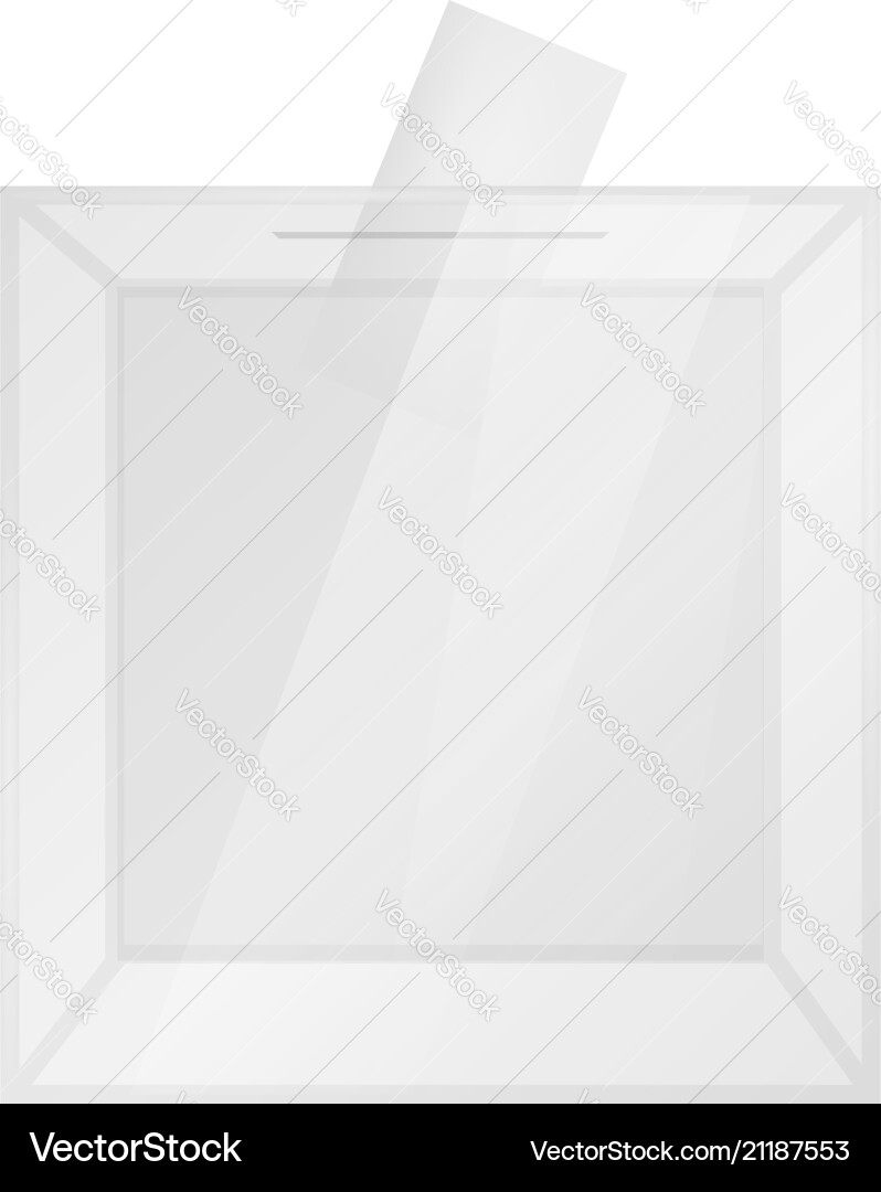 Transparent ballot box mockup realistic style Vector Image