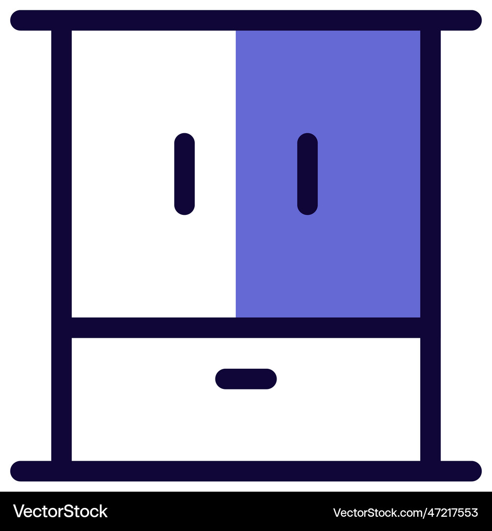 Wooden wardrobe with multiple shelves Royalty Free Vector