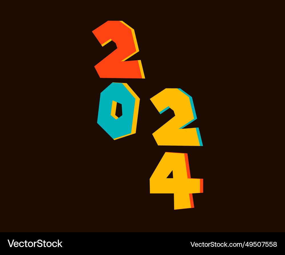 2024 new year abstract multicolor graphic design Vector Image