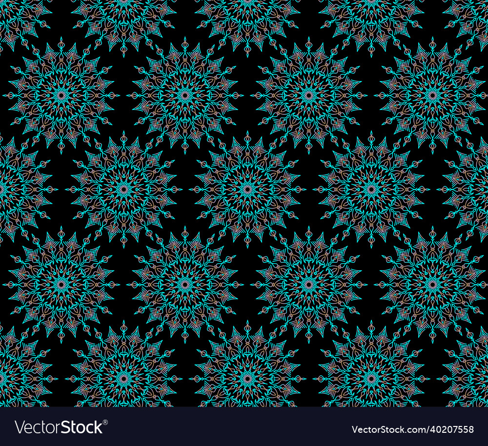 A gradient mandala pattern on dark background Vector Image