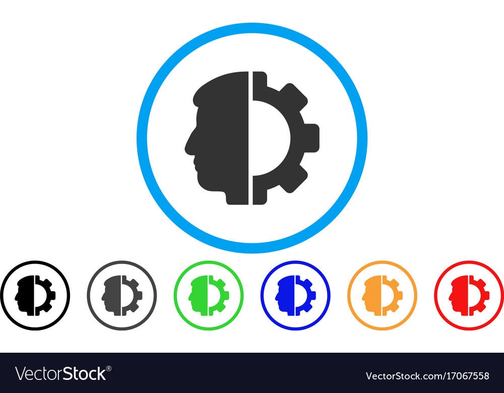 Android head rounded icon Royalty Free Vector Image