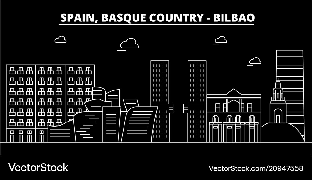 Bilbao basque country silhouette skyline Vector Image