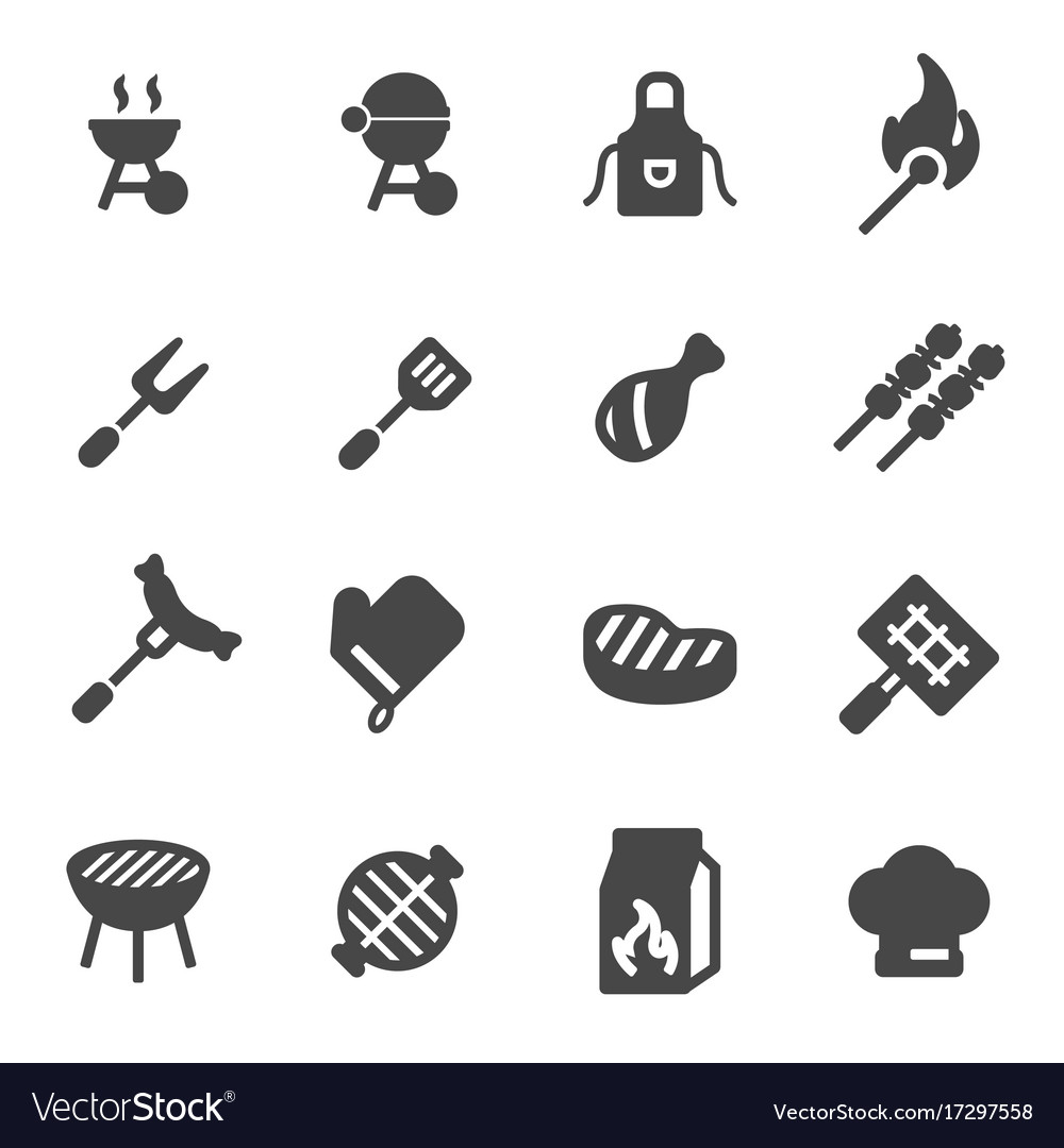 Black barbecue icons set Royalty Free Vector Image Black barbecue icons set Royalty Free Vector Image