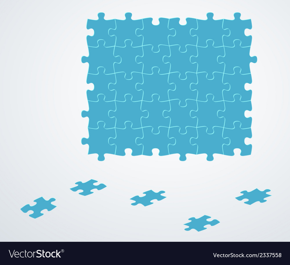 Blue puzzle pieces Royalty Free Vector Image - VectorStock
